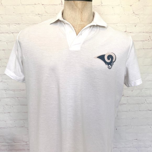Hiclol | Shirts | Rams Logo White Polo Size Large | Poshmark